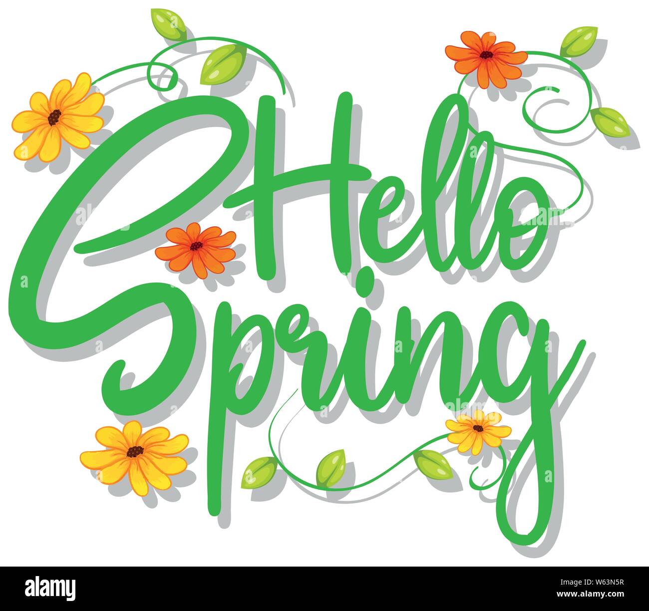 Hello Spring flower background illustration Stock Vector Image & Art ...