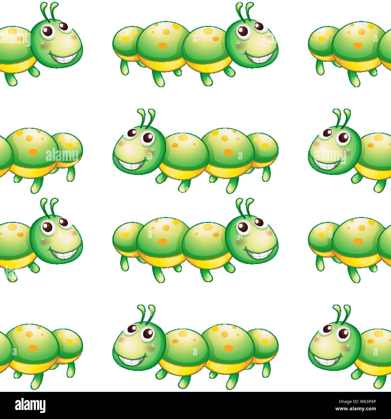 Seamless pattern tile cartoon with toy, caterpillar illustration Stock ...