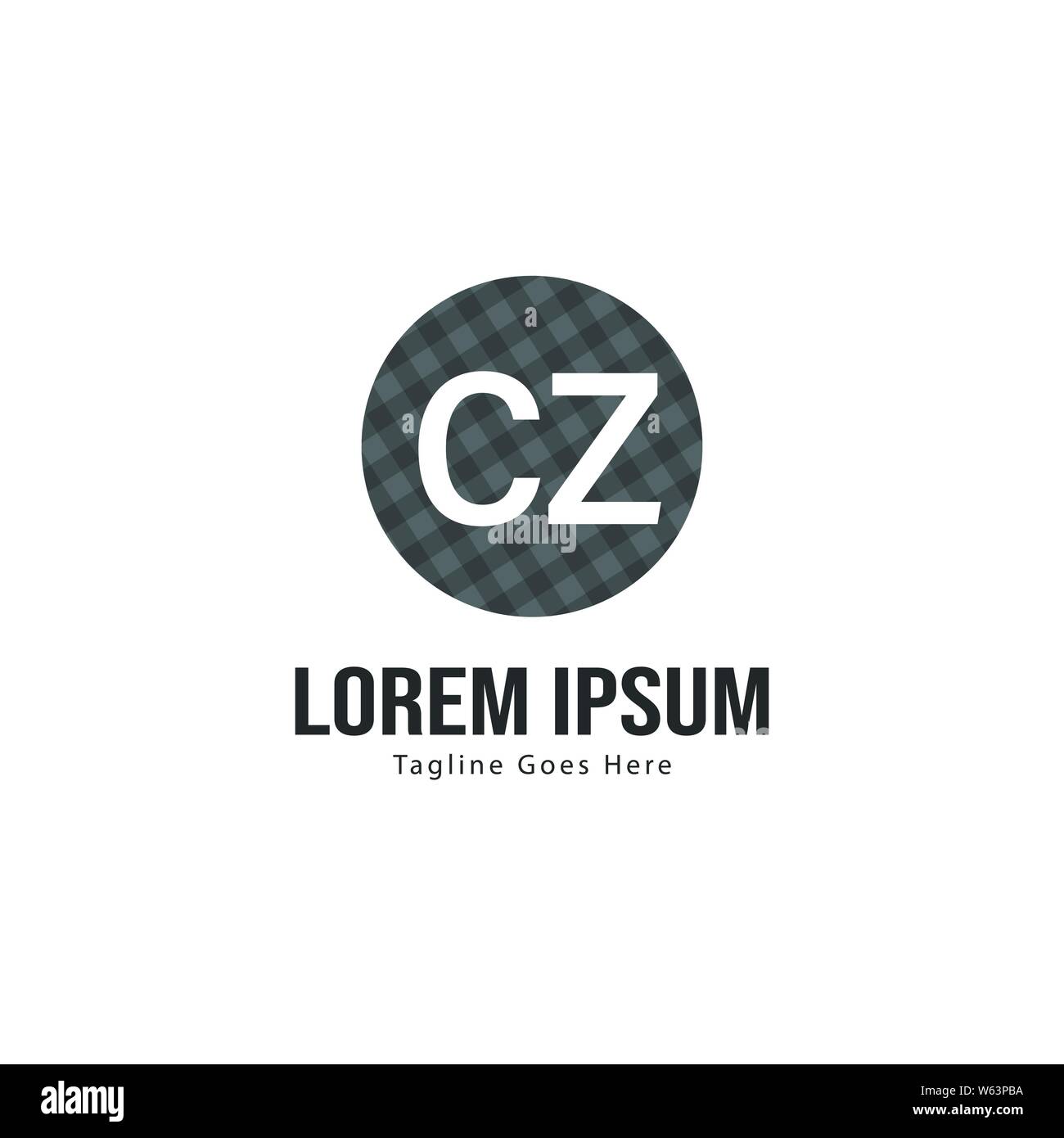 Initial CZ logo template with modern frame. Minimalist CZ letter logo ...