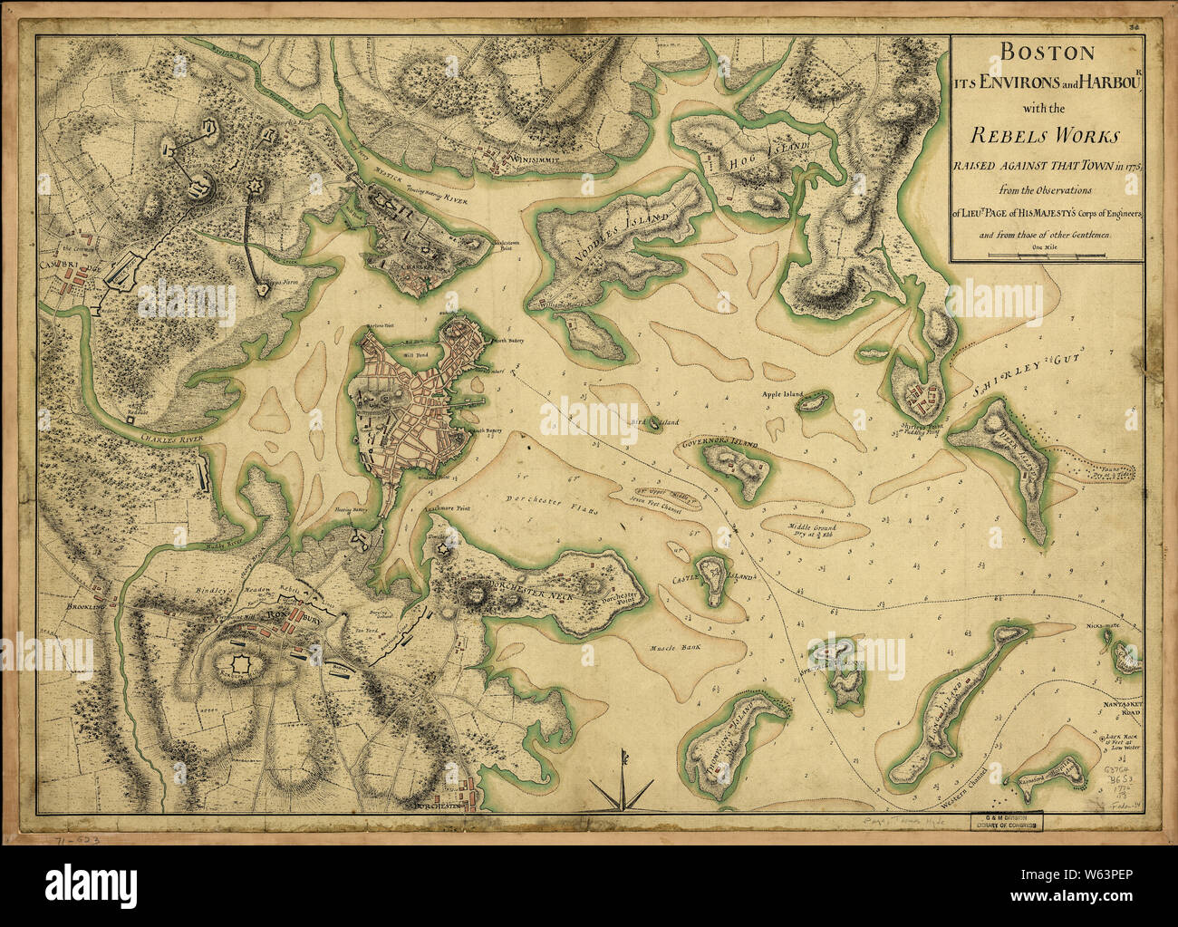 Boston map 1775 hi-res stock photography and images - Alamy