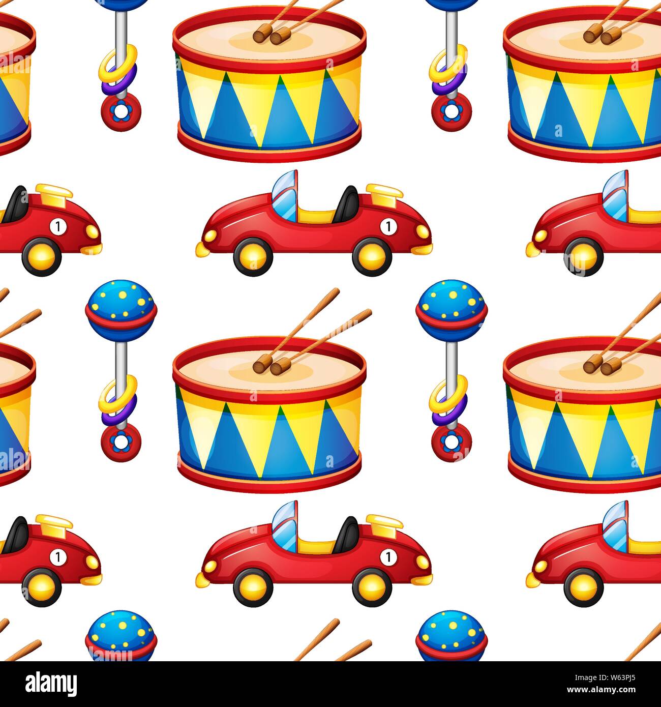 Seamless pattern tile cartoon with toys illustration Stock Vector Image ...