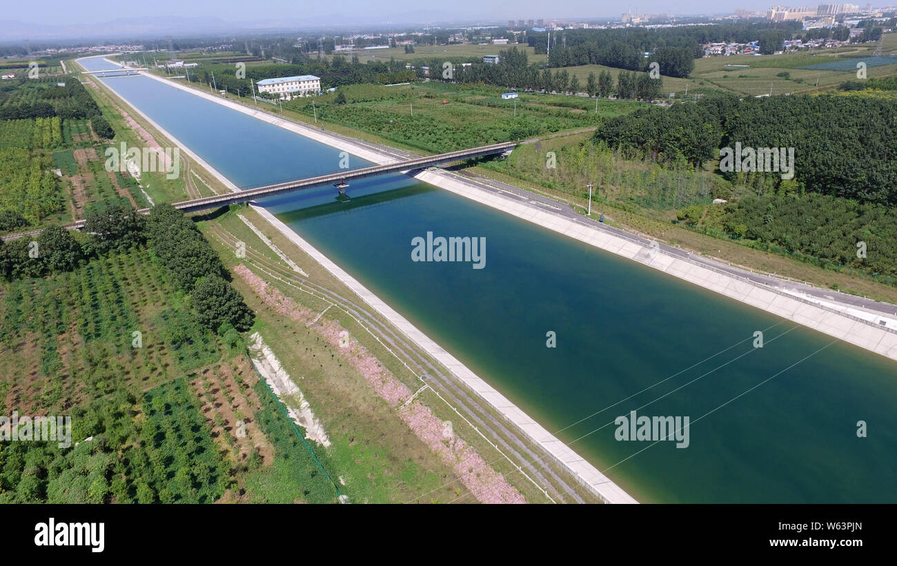 --FILE--An aerial view of the water channel on the Central (Middle ...