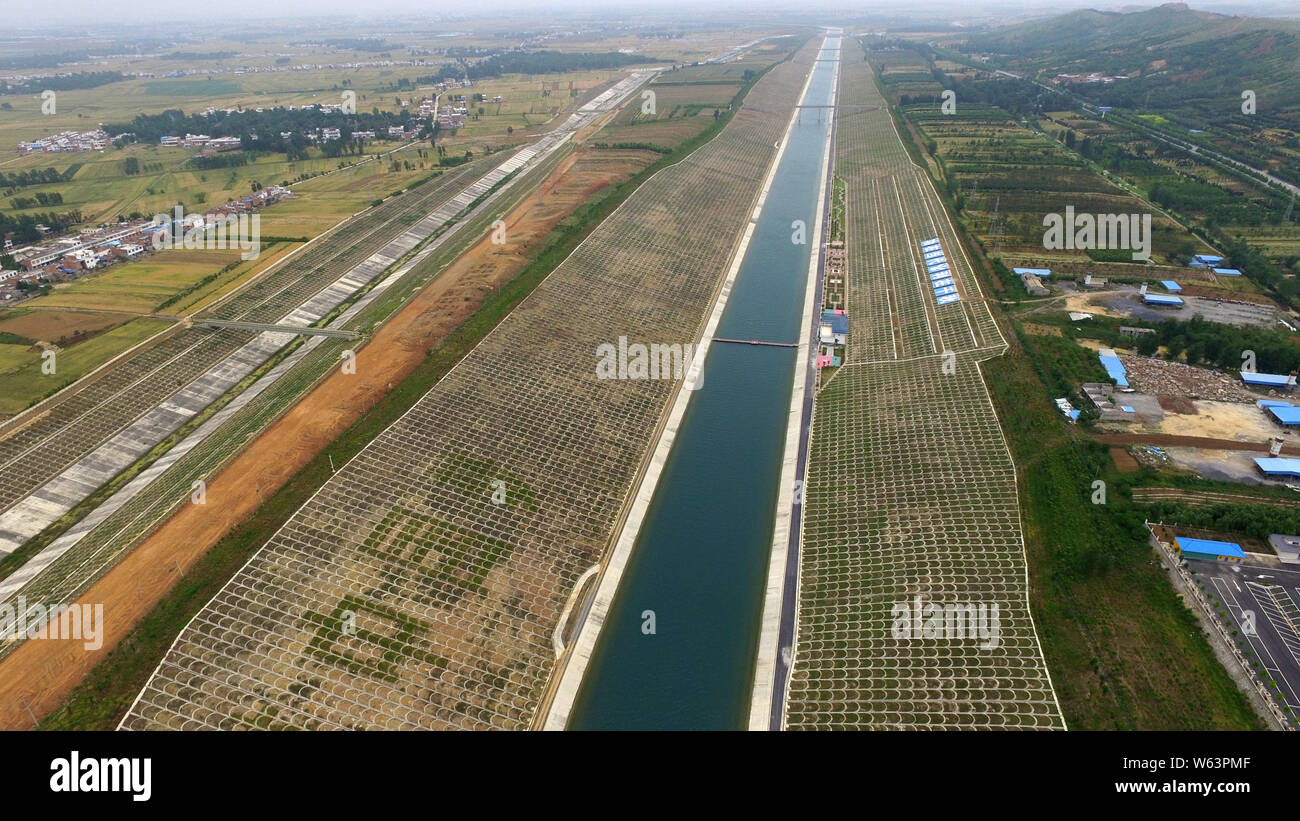 --FILE--An aerial view of the water channel on the Central (Middle ...