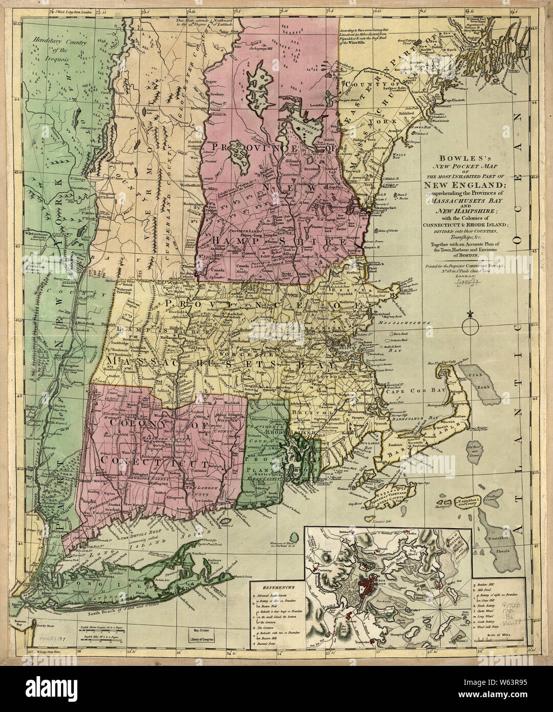 American Revolutionary War Era Maps 1750-1786 346 Bowles's new pocket ...