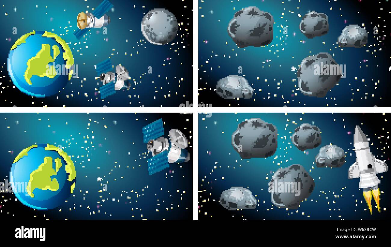 Sets of earth scenes illustration Stock Vector Image & Art - Alamy