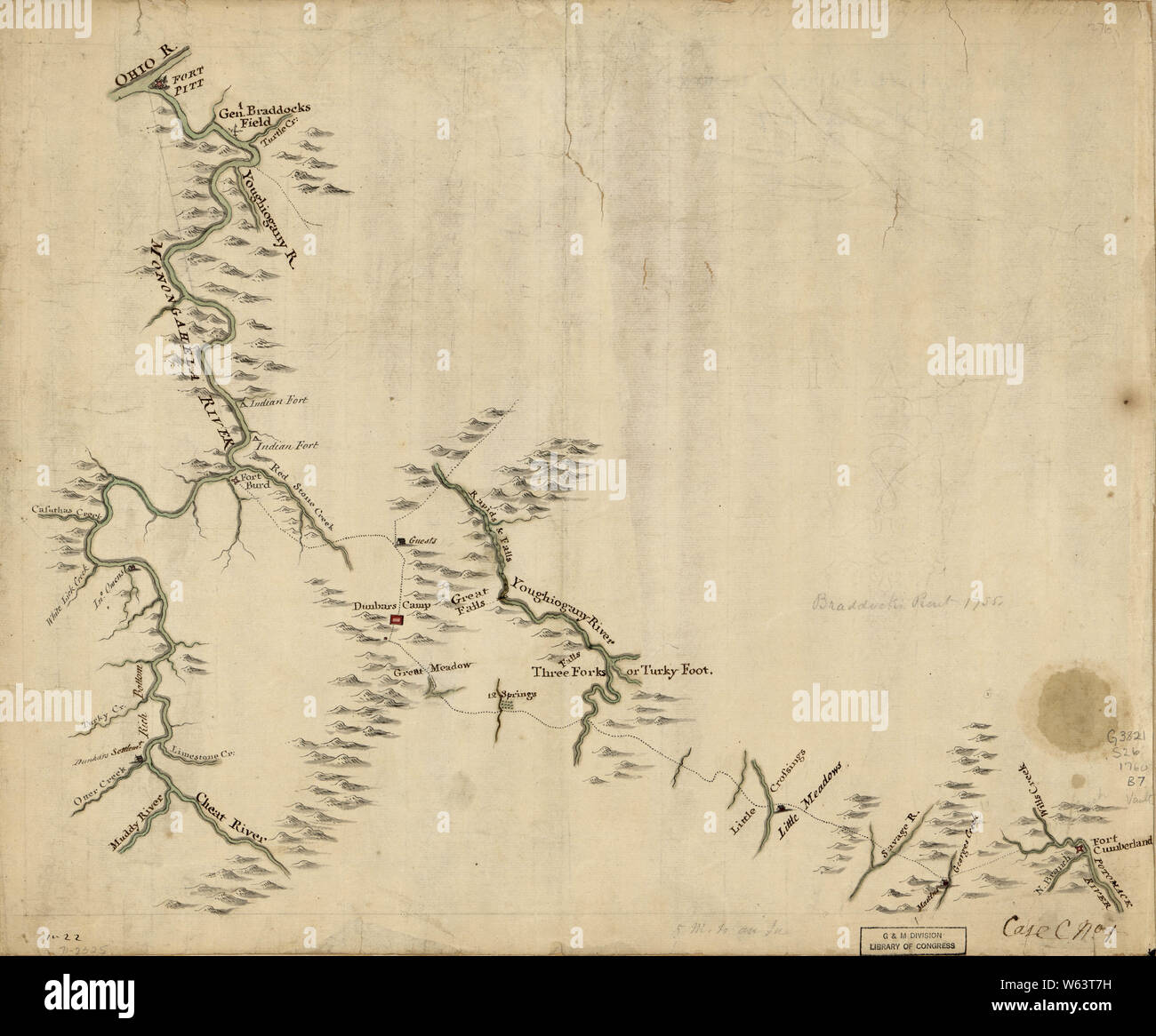 American Revolutionary War Era Maps 1750-1786 352 Braddock's route 1755 ...