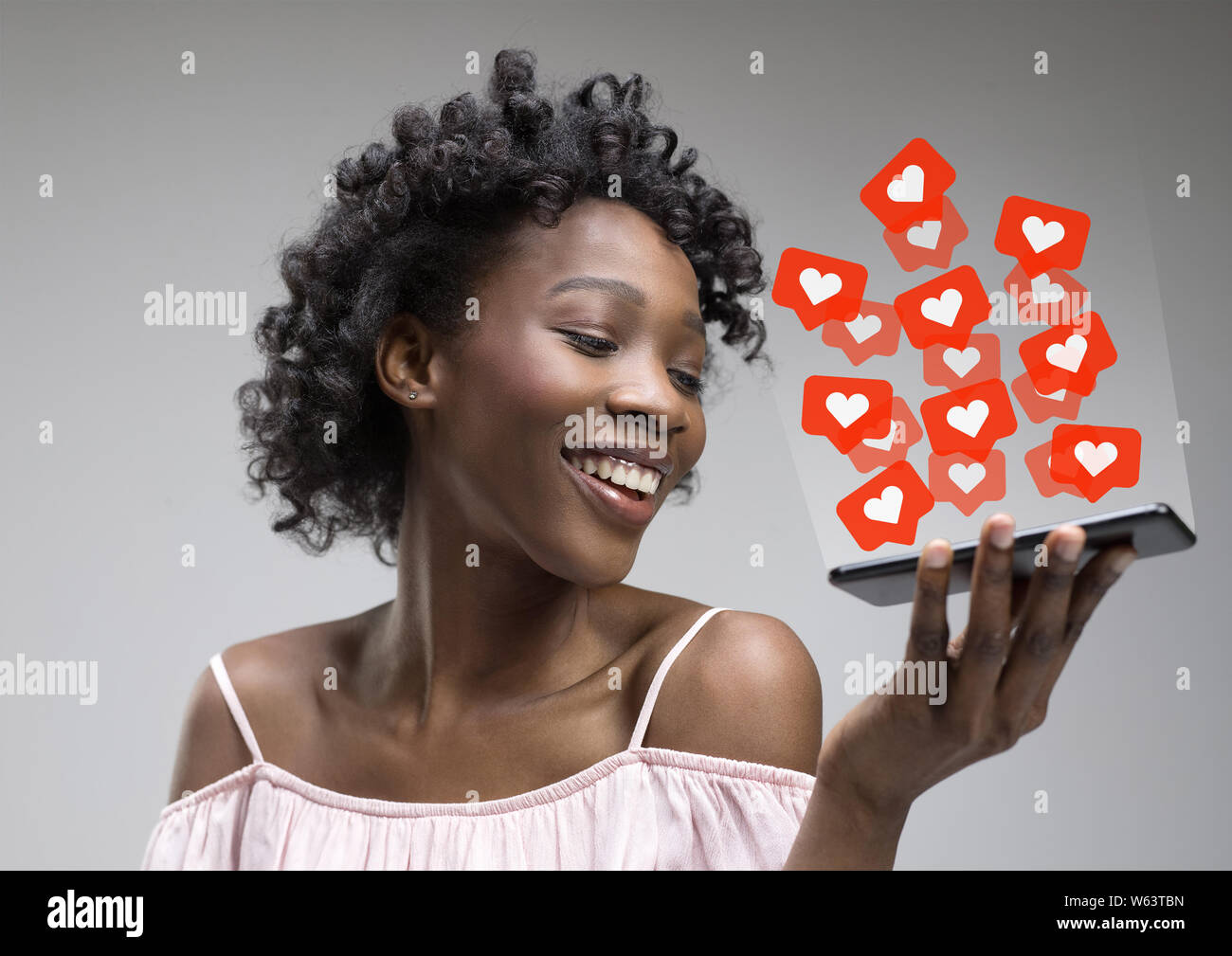 Social media interactions on mobile phone. Internet digital marketing ...