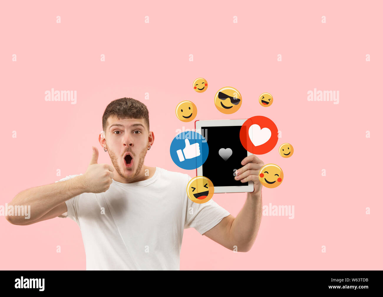Social media interactions on mobile phone. Internet digital marketing ...