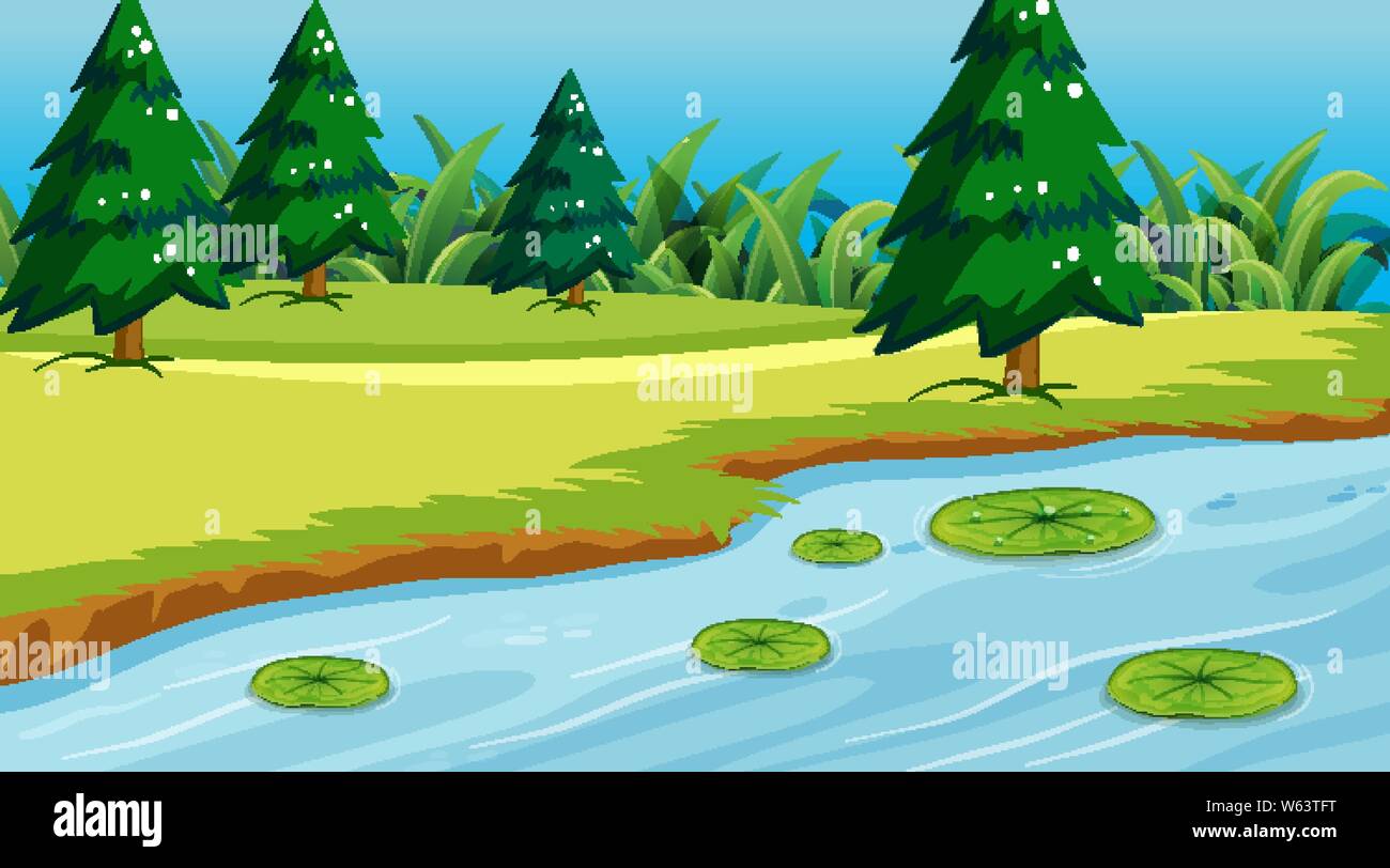 Empty background nature scenery illustration Stock Vector Image & Art ...