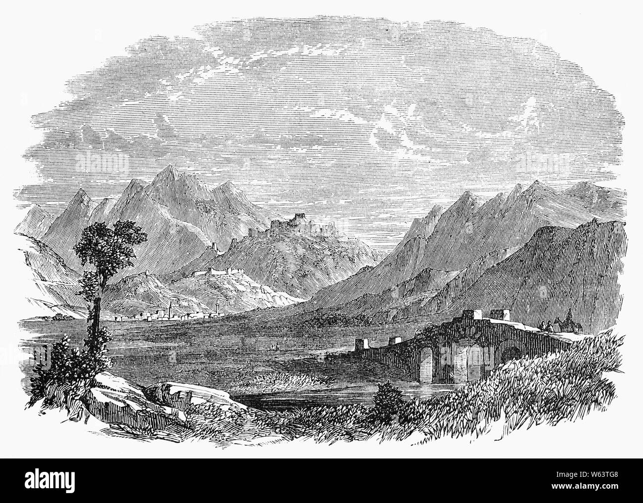 The landscape at Pergamon, aka Pergamos or Pergamum a rich and powerful ...