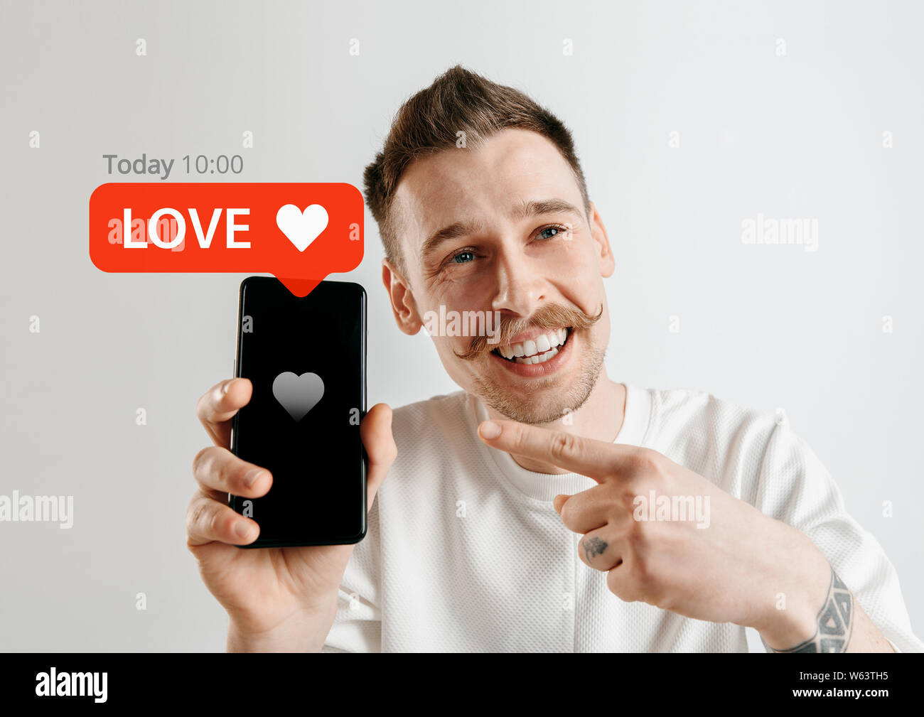 Social media interactions on mobile phone. Internet digital marketing ...