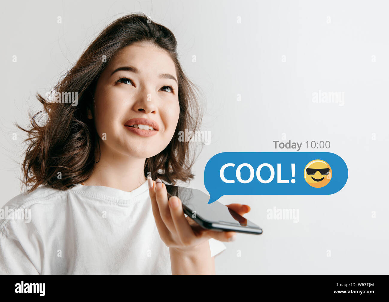 Social media interactions on mobile phone. Internet digital marketing ...