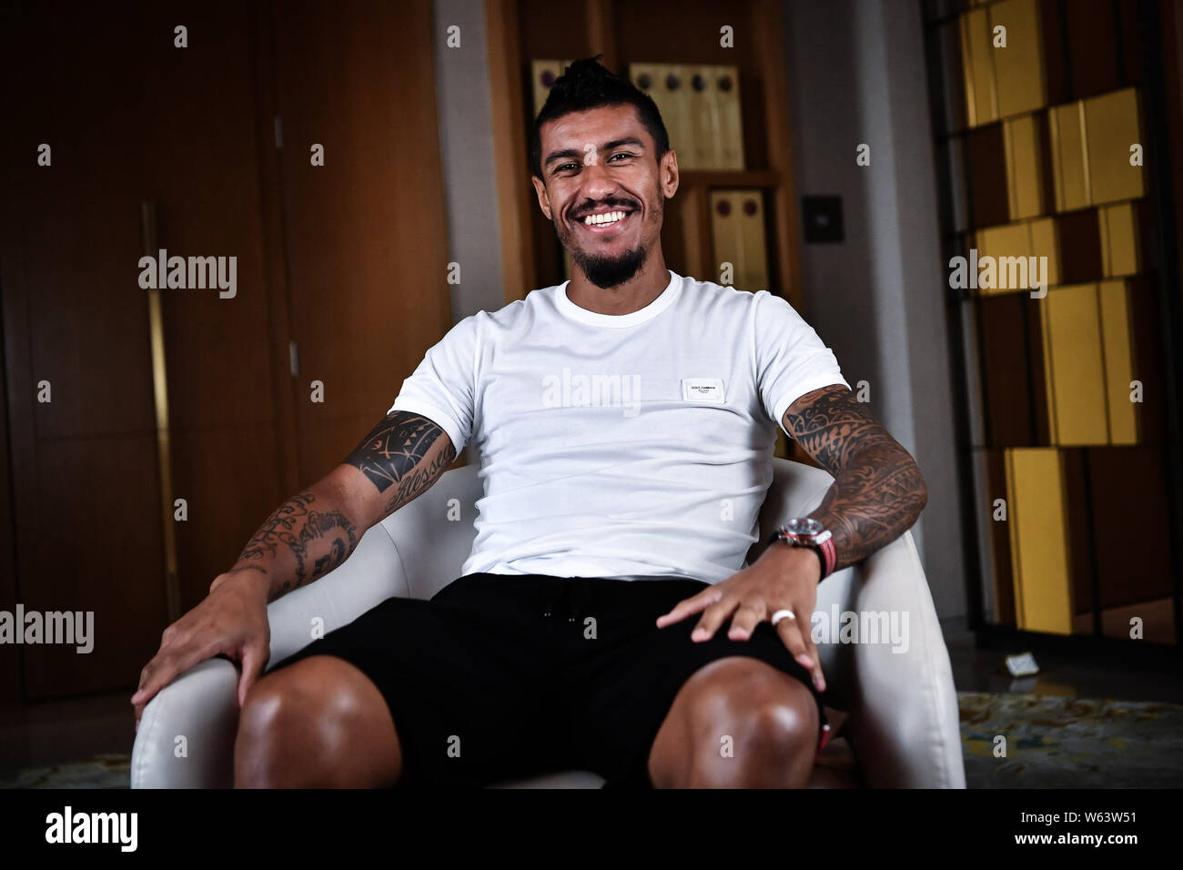 Brazilian football player Paulinho of Guangzhou Evergrande Taobao ...