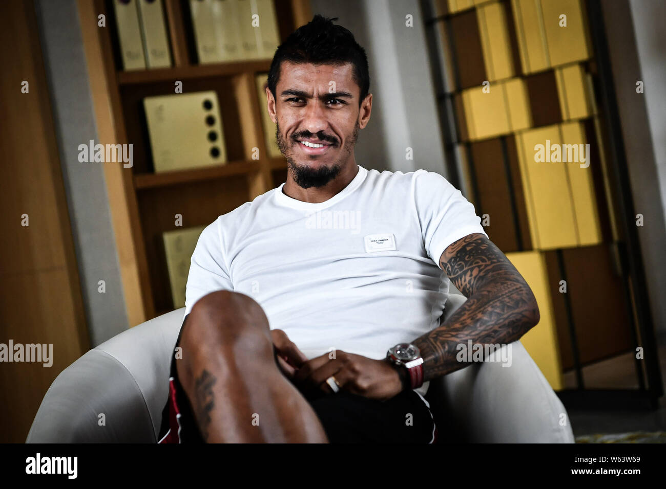 Brazilian football player Paulinho of Guangzhou Evergrande Taobao ...