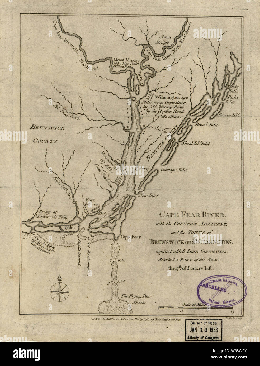 American Revolutionary War Era Maps 1750-1786 360 Cape Fear River with ...