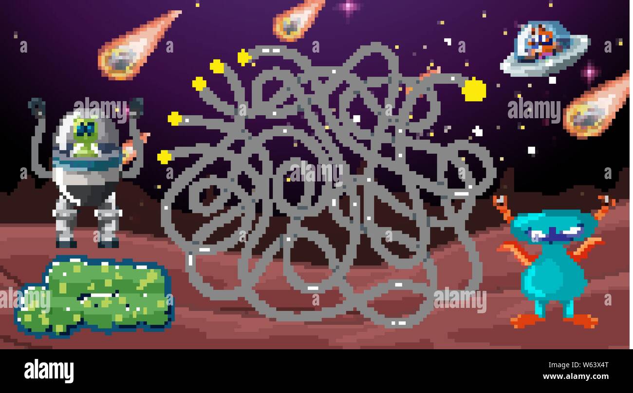 Alien space game background illustration Stock Vector Image & Art - Alamy