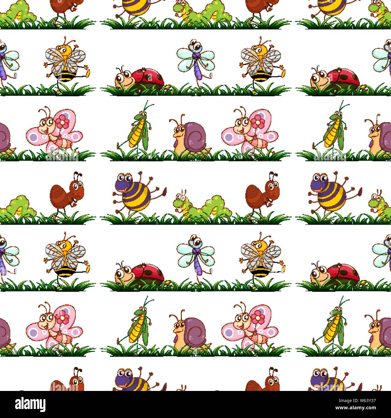 Seamless pattern tile cartoon with illustration Stock Vector Image ...