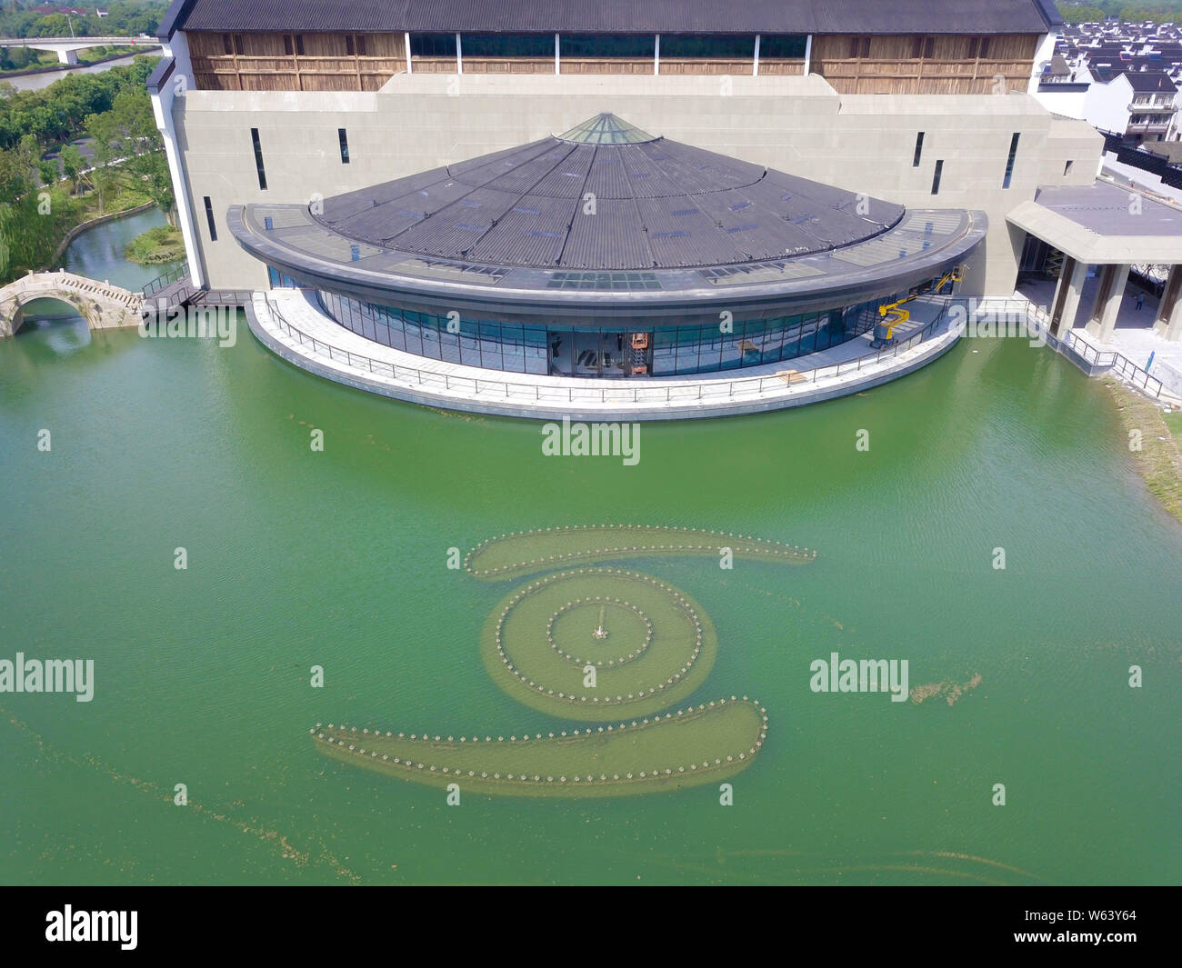 An aerial view of the second phase of the Wuzhen Internet International ...