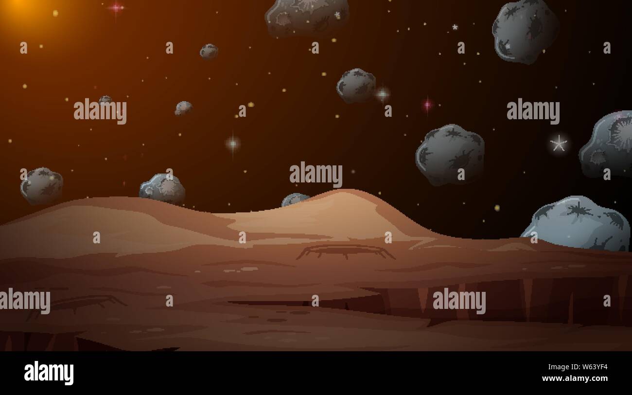 Mars landscape space scene illustration Stock Vector Image & Art - Alamy