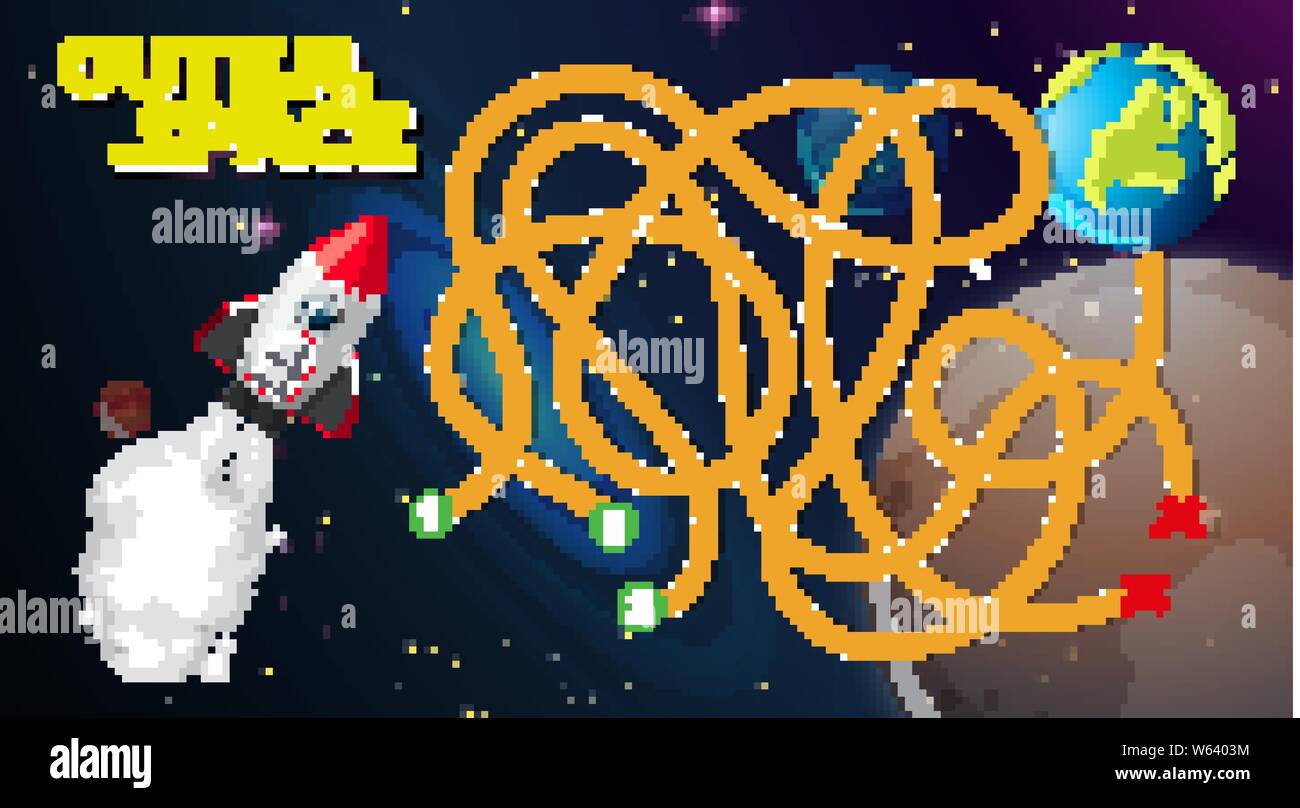 Outer space game background illustration Stock Vector Image & Art - Alamy