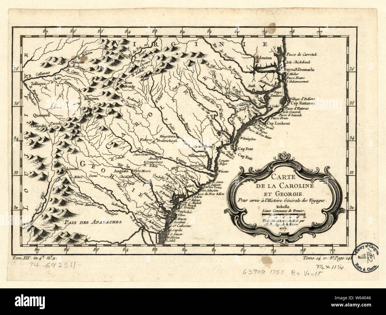 American Revolutionary War Era Maps 1750-1786 389 Carte de la Caroline ...