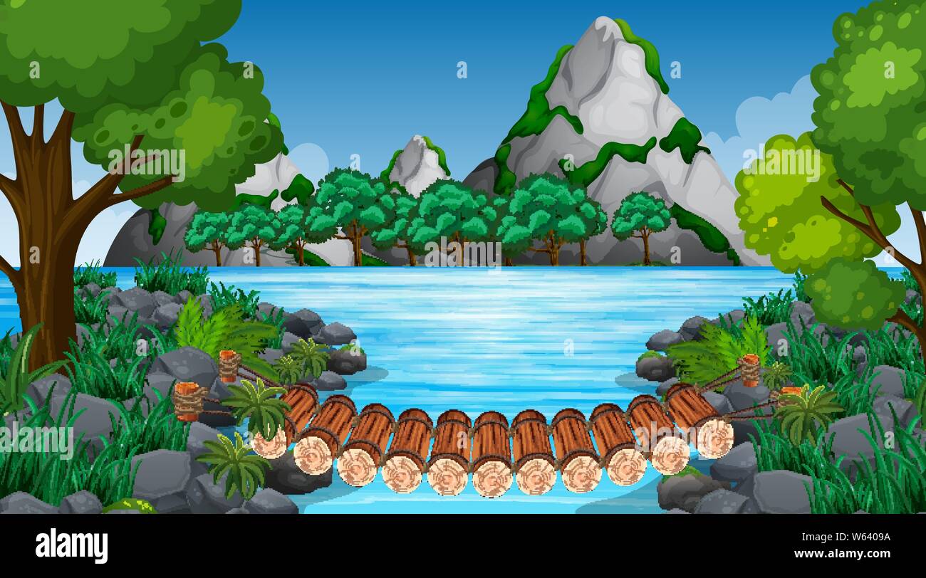 Empty background nature scenery illustration Stock Vector Image & Art ...