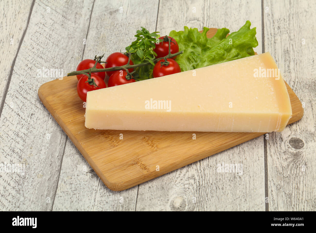 Italian traditional parmesan cheese triangle served salad Stock Photo ...