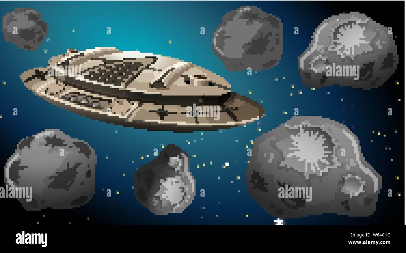 Flying asteroids in outer Stock Vector Images - Alamy