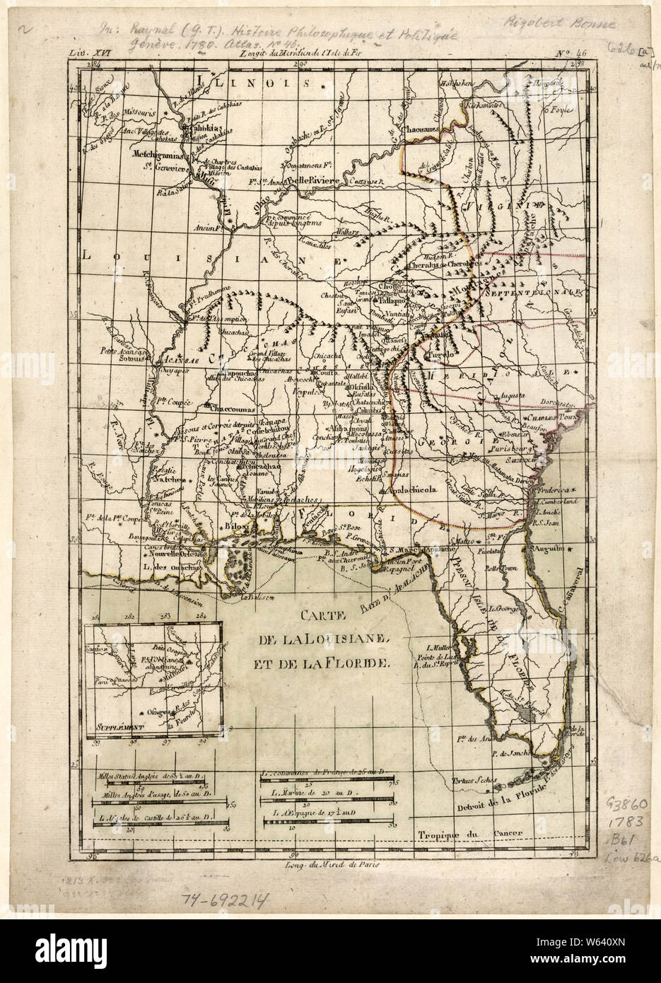 American Revolutionary War Era Maps 1750-1786 399 Carte de la Louisiane ...