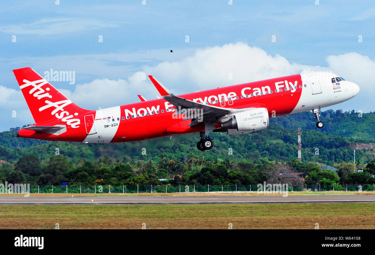--FILE--An airbus A320-216 jet plane of AirAsia takes off at the ...