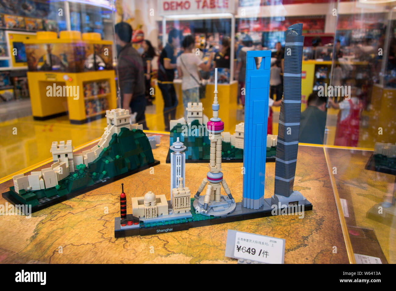 Customers visit the second Lego Flagship Store at Shanghai ShiMao ...