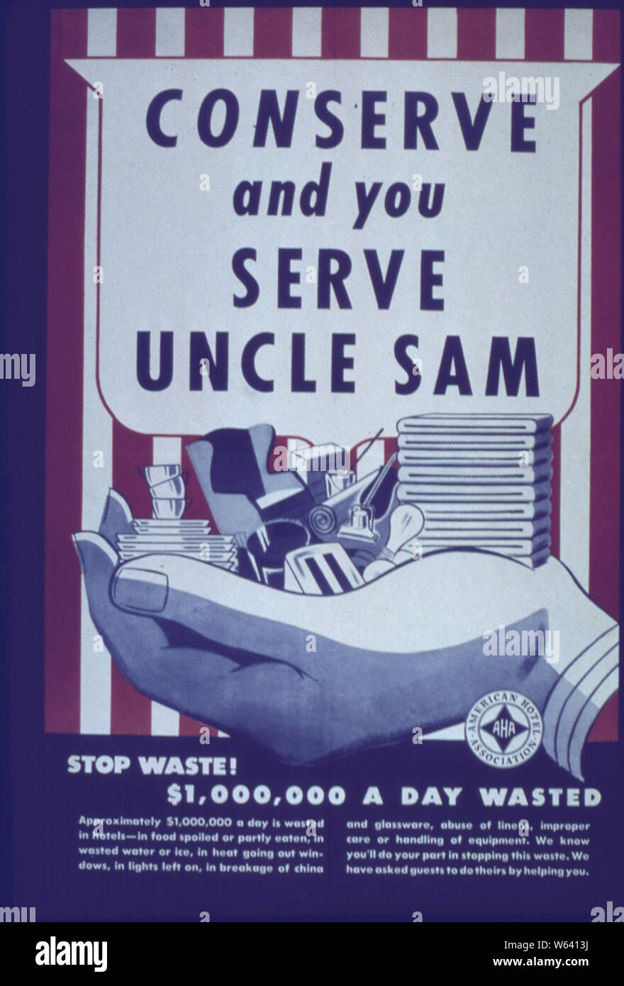 Conserve and You Serve Uncle Sam Stock Photo - Alamy