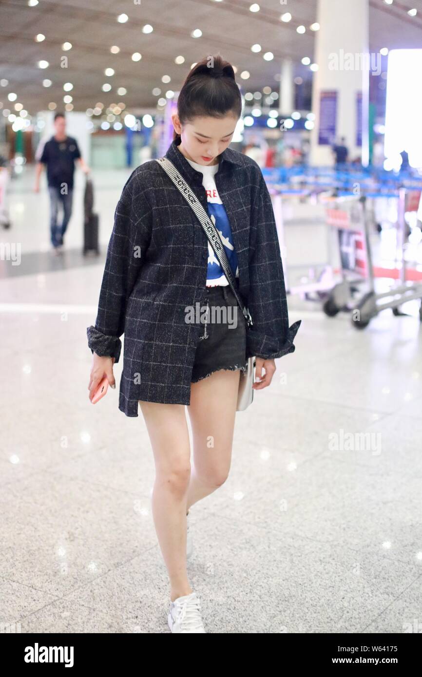 Chinese actress Song Zu'er arrives at the Beijing Capital International ...