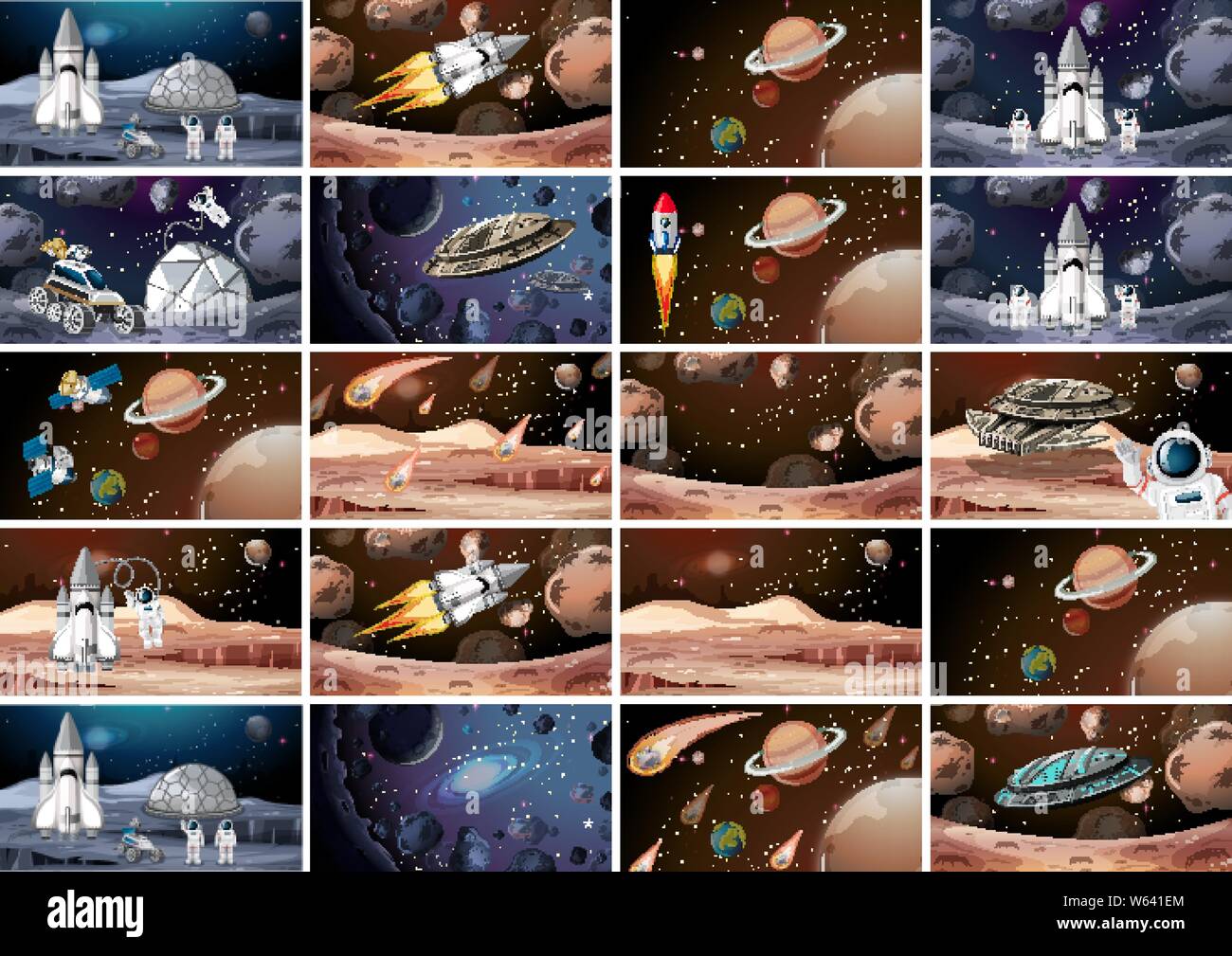 Huge space mars scene illustration Stock Vector Image & Art - Alamy