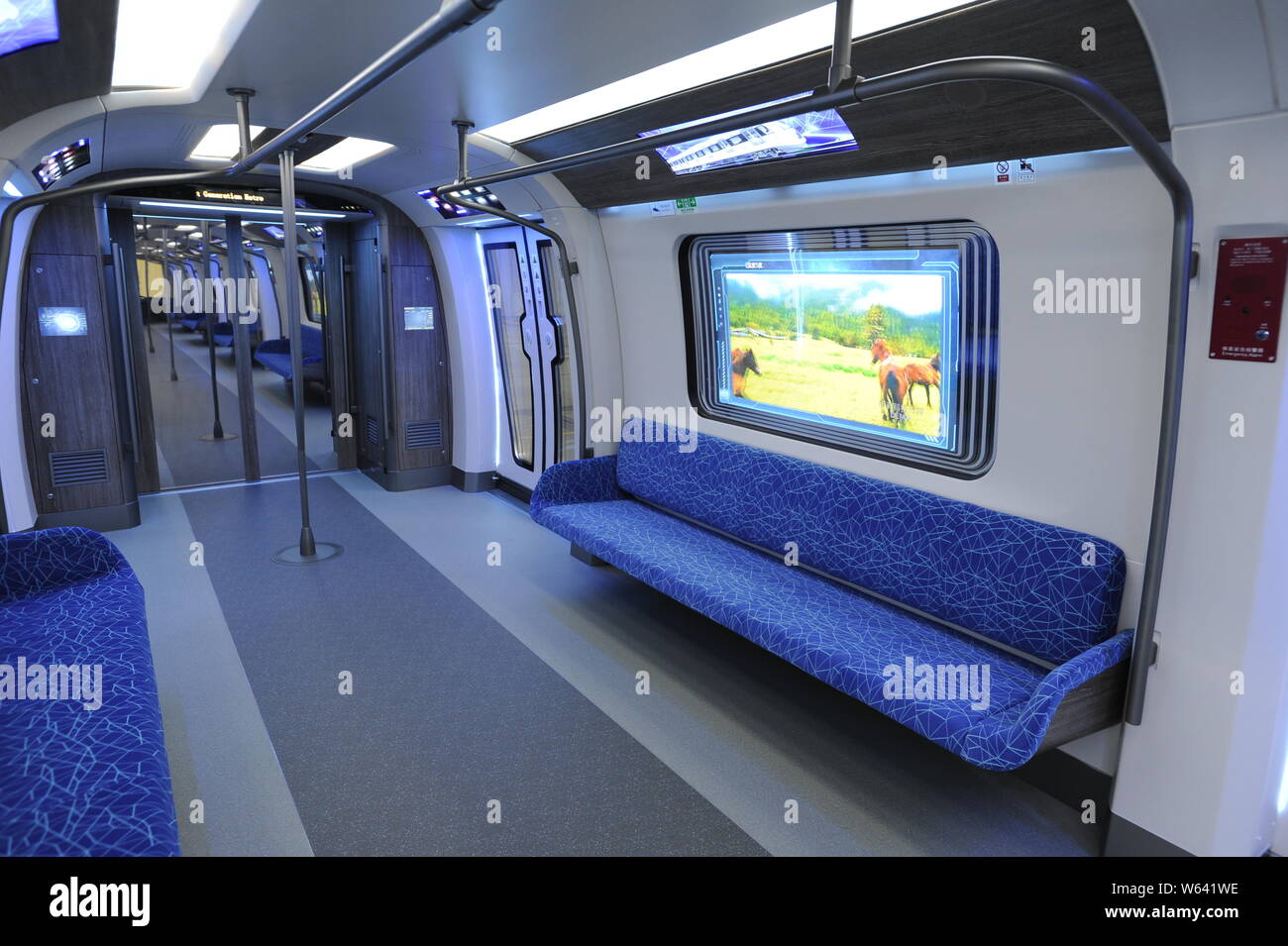 --FILE--Interior view of a new generation carbon fiber metro car ... --FILE--Interior view of a new generation carbon fiber metro car ...
