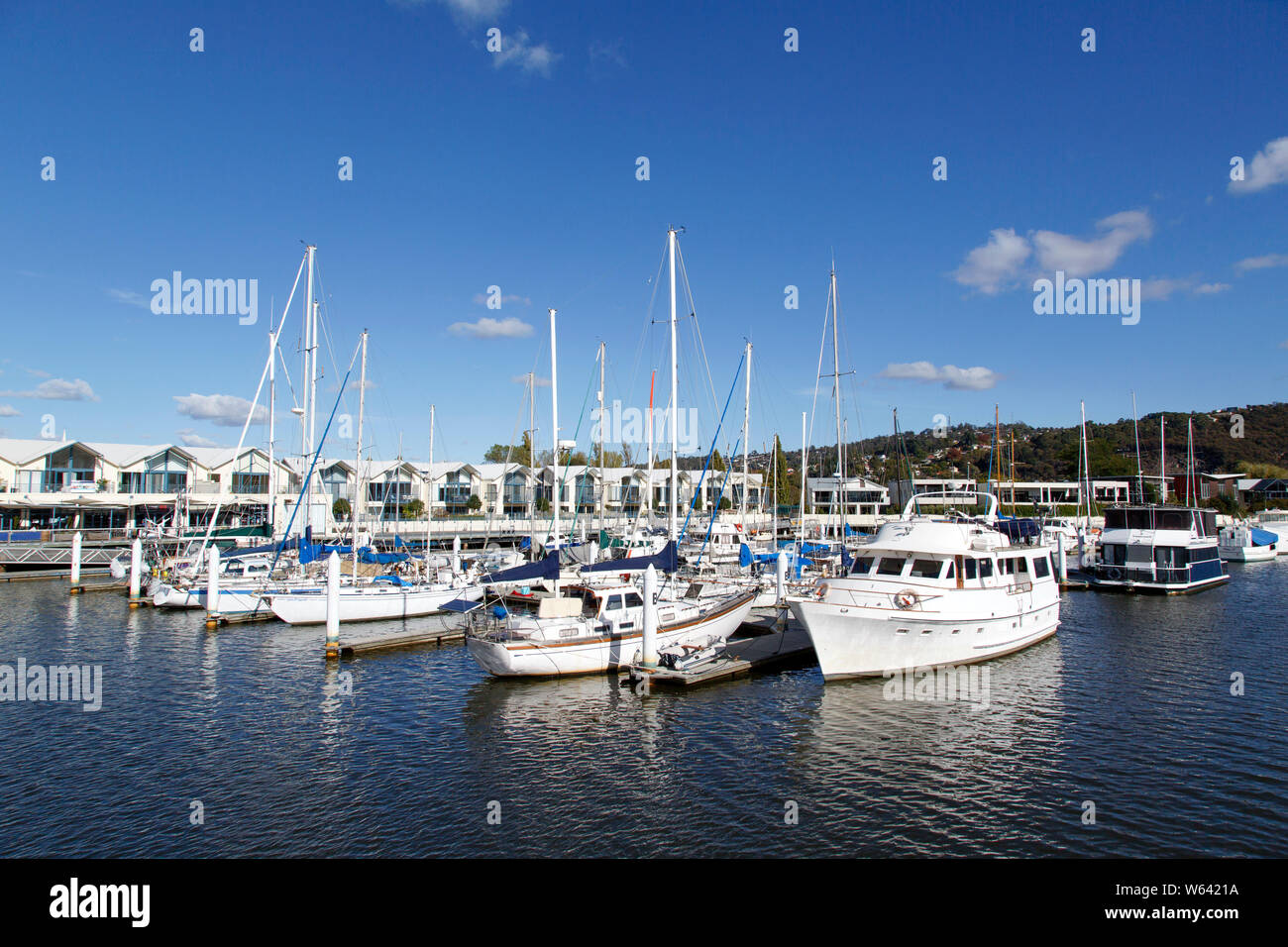 Launceston, Tasmania: April 06, 2019: Luxury yachts are moored at ...