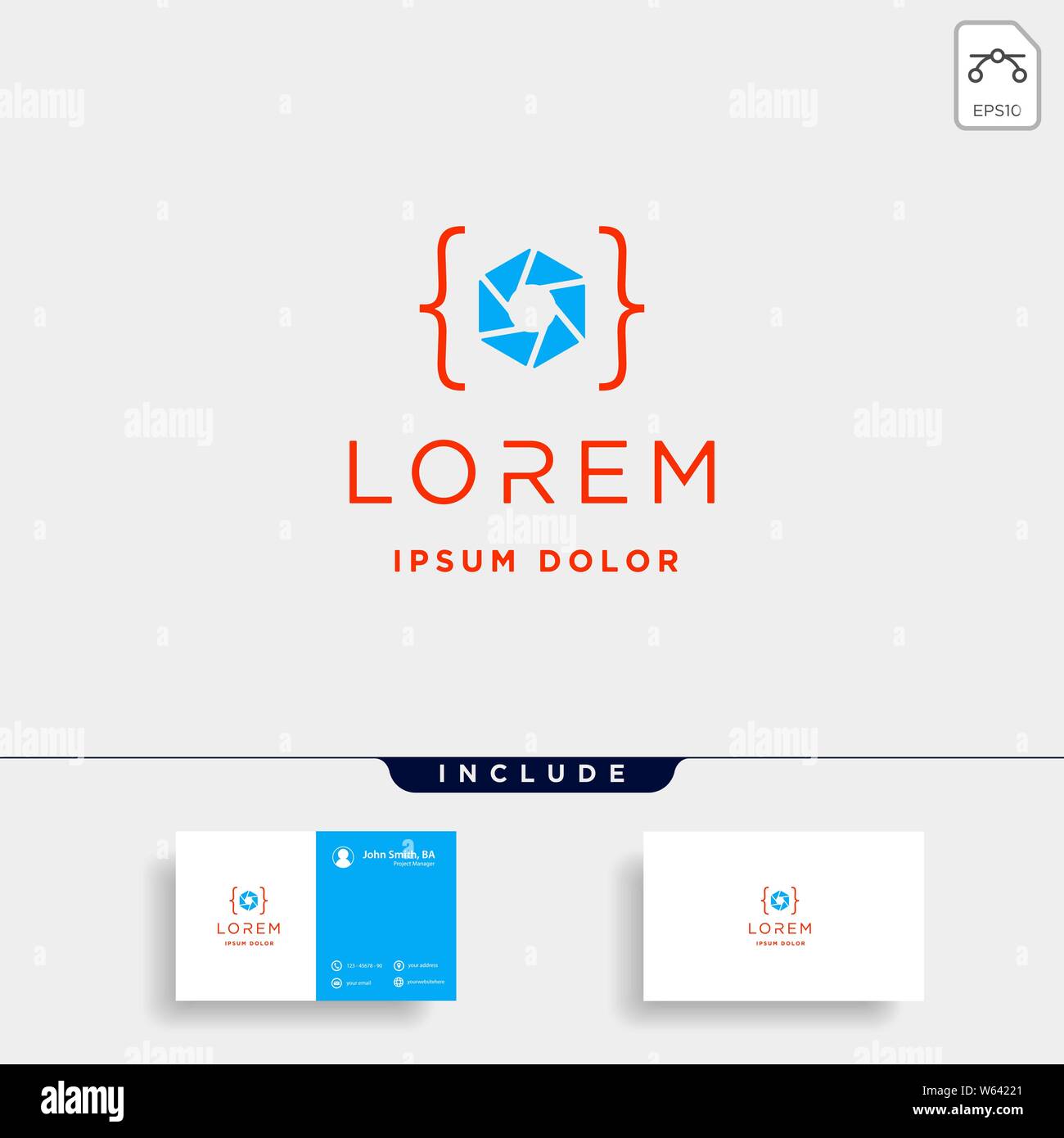 photo code logo design camera coding simple line vector Stock Vector ...