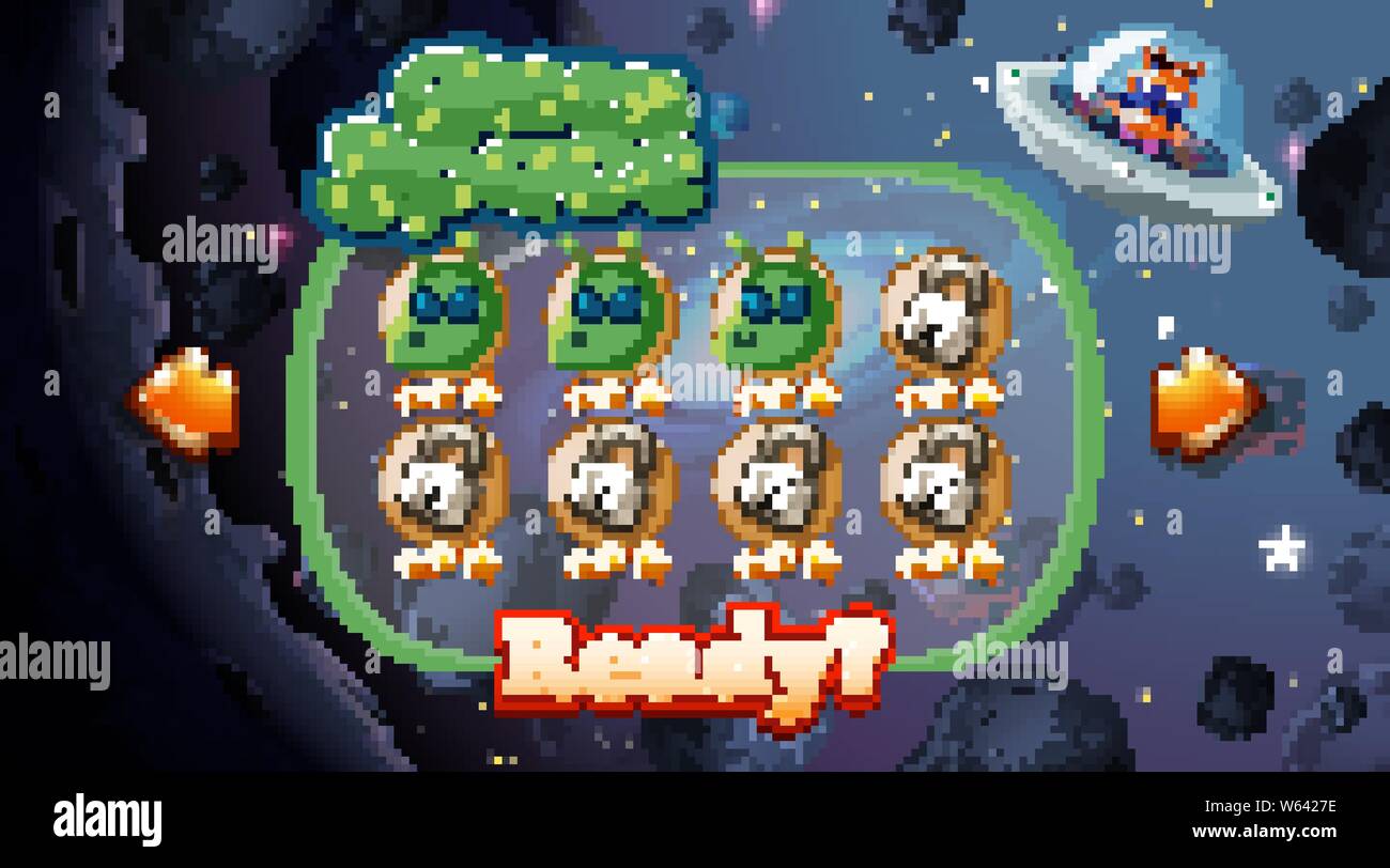 Alien space game background illustration Stock Vector Image & Art - Alamy