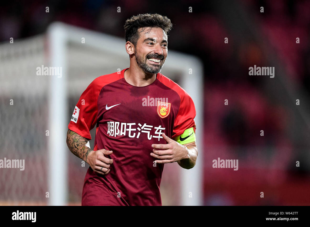 Argentine football player Ezequiel Lavezzi of Hebei China Fortune ...