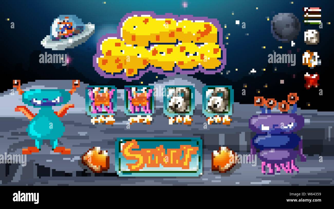 Alien Space game background illustration Stock Vector Image & Art - Alamy