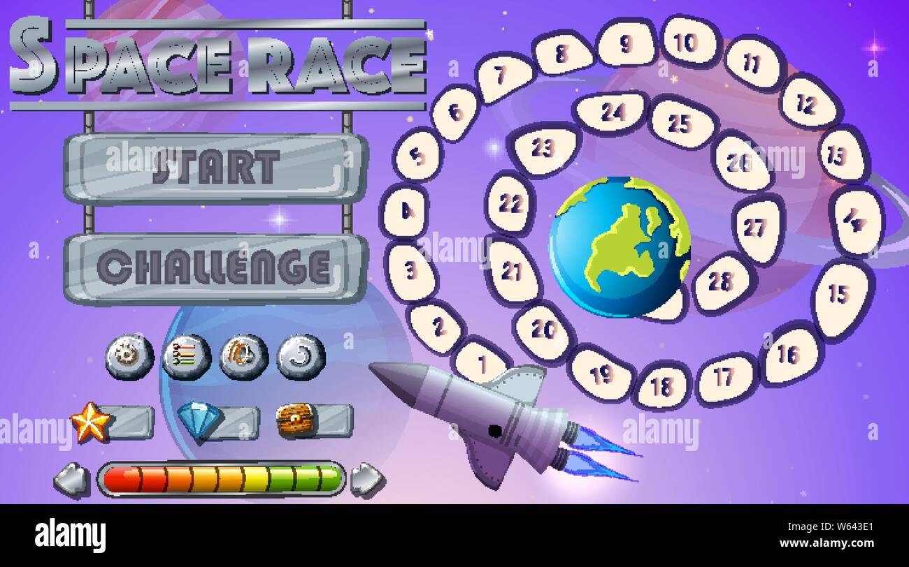 Space Race game Background illustration Stock Vector Image & Art - Alamy