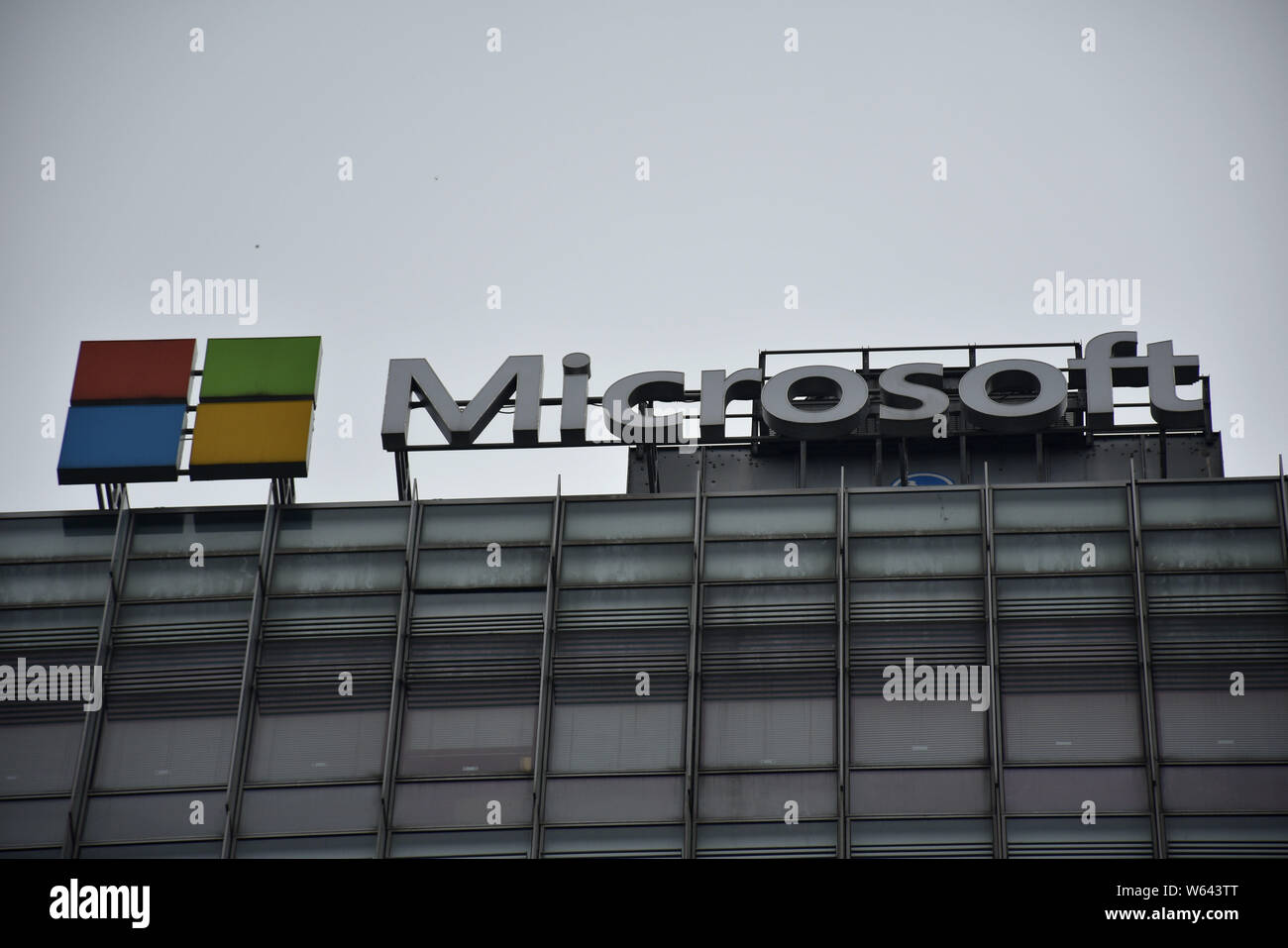 --FILE--View of a signboard of Microsoft in Beijing, China, 7 August ...
