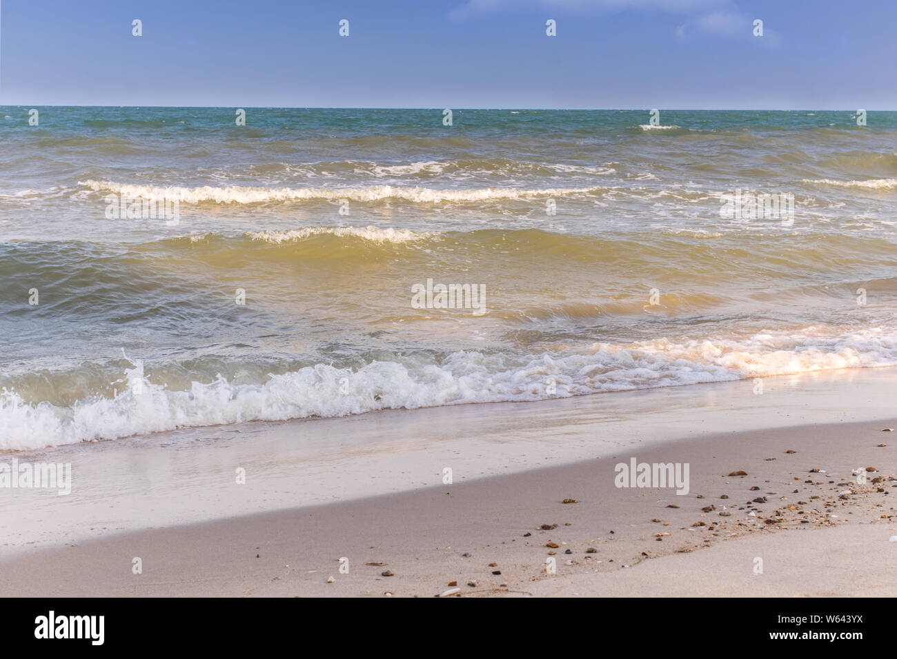 Empty beautiful sand beach background Stock Photo - Alamy