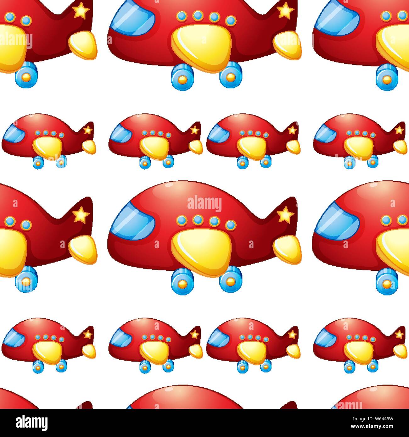 Seamless pattern tile cartoon with toy, plane illustration Stock Vector ...