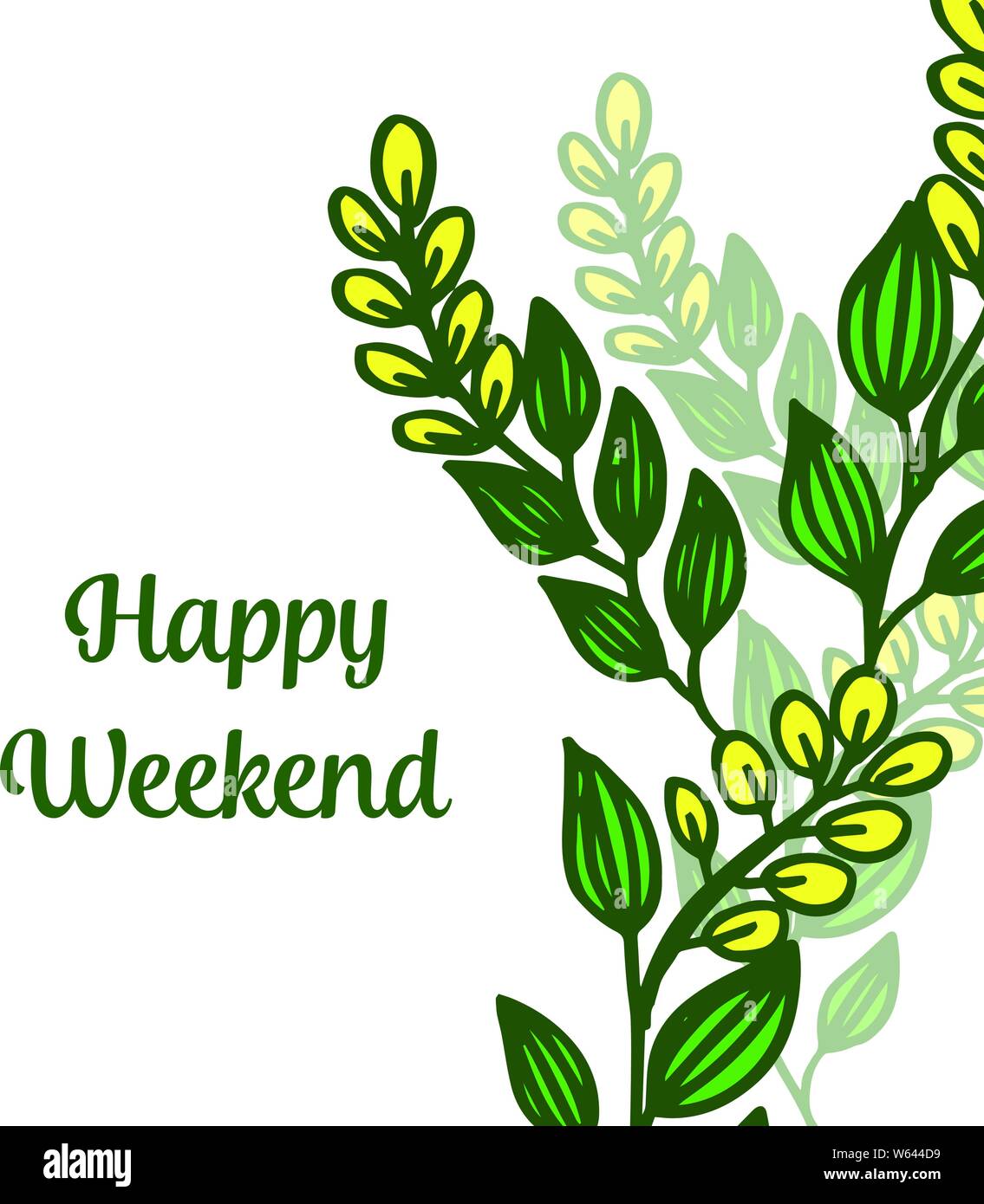 Design element isolated on white background, various shape frame, leaf ...