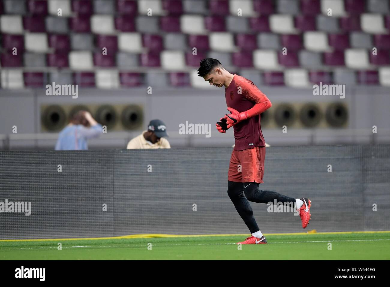 Zeng Cheng of Chinese national men's football team takes part in ...