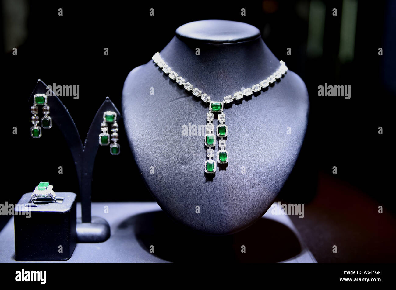 View of jewelry and valuables on display during the Hong Kong Jewellery ...