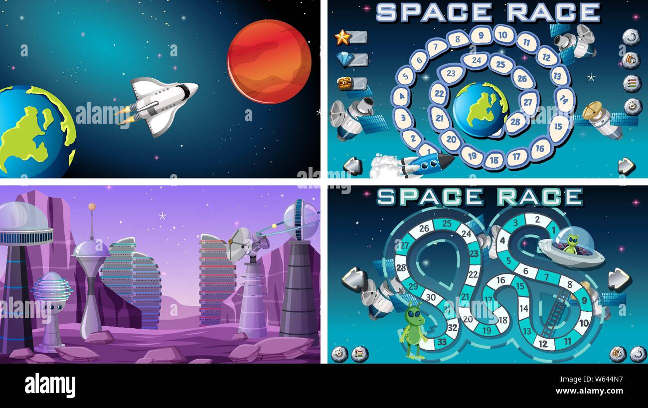Set of space games illustration Stock Vector Image & Art - Alamy