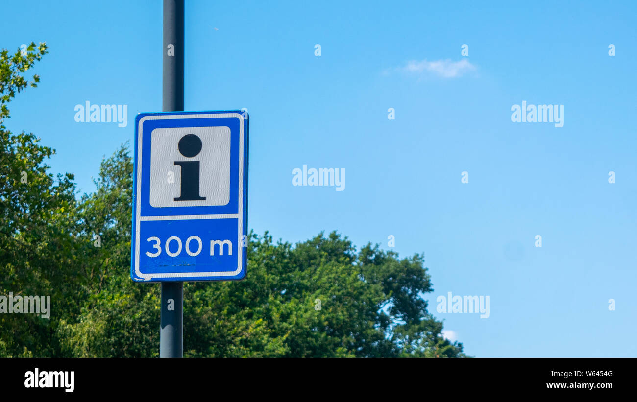 Dutch traffic sign: information over 300 meters Stock Photo - Alamy