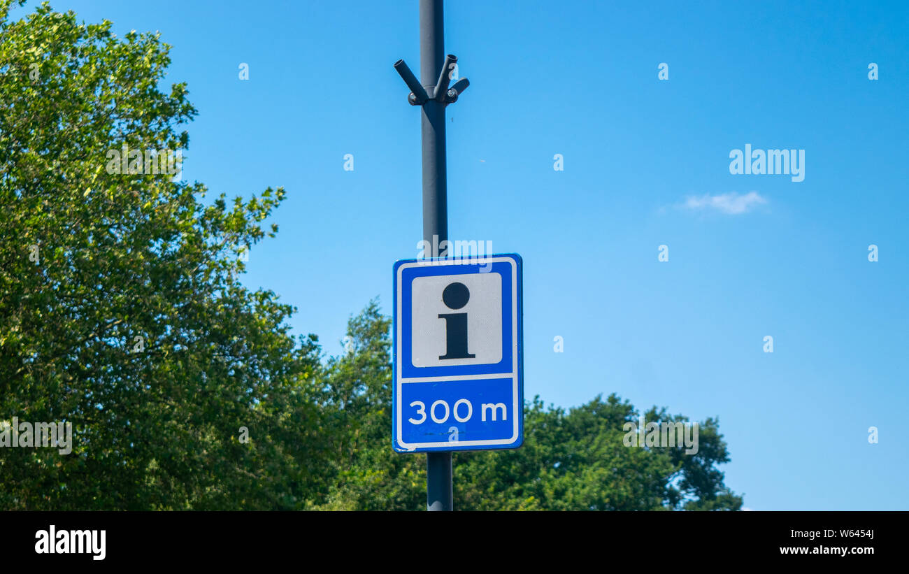 Dutch traffic sign: information over 300 meters Stock Photo - Alamy
